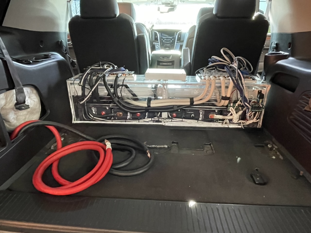 2015 Cadillac Escalade Sound System Install - 6 12's all 1" Acrylic box ...