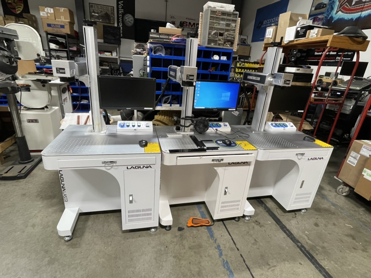 Another laser for the shop arrives. Edit: 3 more lasers...we now have 7 ...