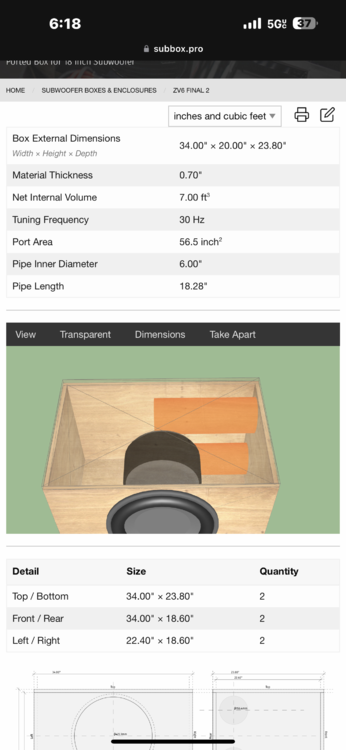 18” ZV6 port area questions - Subwoofers / Enclosures - Steve Meade Designs